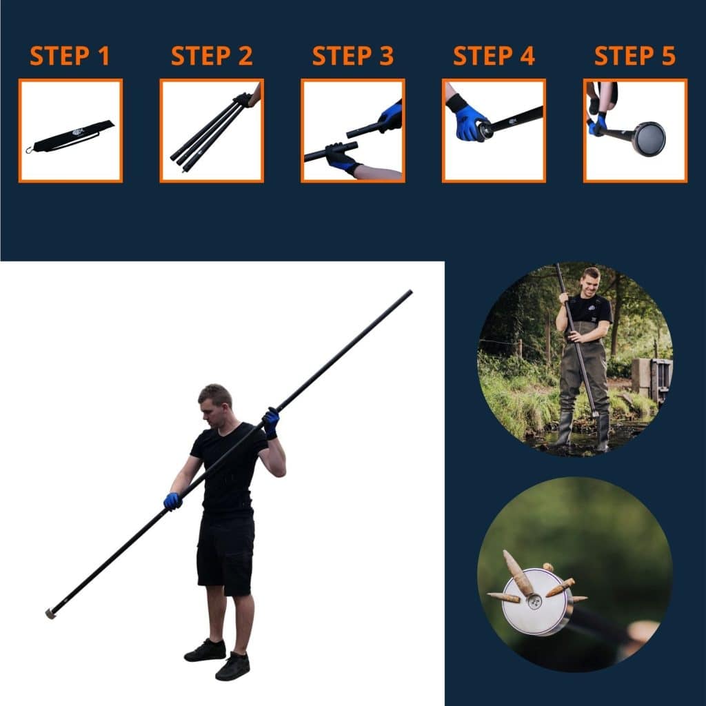 Magnetic Fishing Pole - 2 Meter / 6.5 Ft - Magnet fishing with a ...